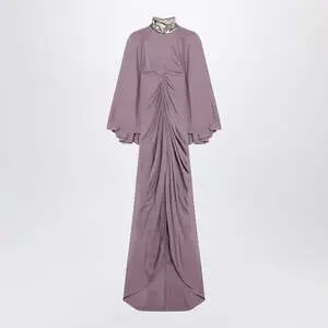 Valentino Garavani Mauve Pink Draped Long Dress - Purple