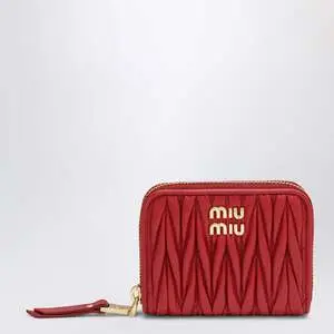 Miu Miu Coin Purse In Matelasse Nappa Leather - Red
