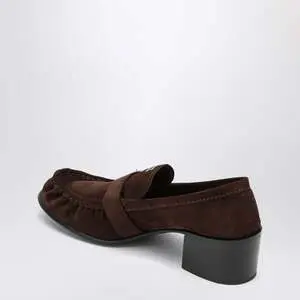 Miu Miu Dark Suede Moccasins