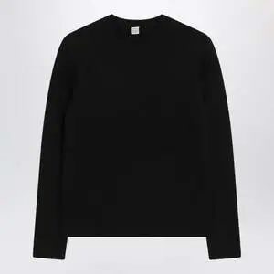 TOTEME Crew-neck Sweater In Silk And Cashmere Blend - Black