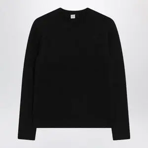 TOTEME Crew-neck Sweater In Silk And Cashmere Blend - Black