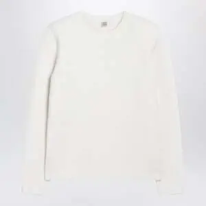 TOTEME Ecru Crew-neck Sweater In Silk And Cashmere Blend - White