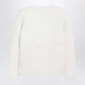 TOTEME Ecru Crew-neck Sweater In Silk And Cashmere Blend - White