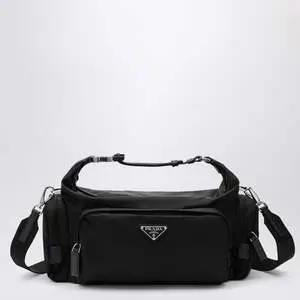 Prada Re-nylon And Saffiano Shoulder Bag - Black