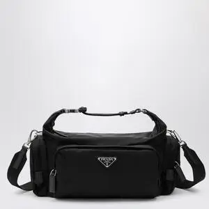 Prada Re-nylon And Saffiano Shoulder Bag - Black