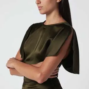 Victoria Beckham Bela Crepe Satin Top