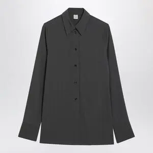 TOTEME Lightweight Viscose And Wool Shirt - Black