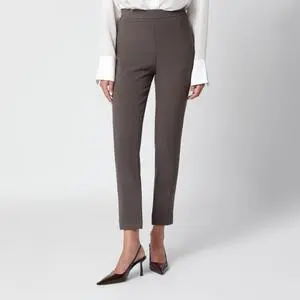Victoria Beckham Khaki Virgin Wool-blend Trousers - Gray