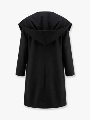 TOTEME Wool Hoodie Coat - Black