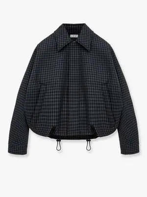 Loewe Lightweight Wool Jacket With A Check Pattern - Multicolor