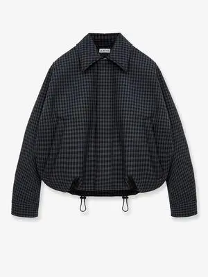 Loewe Lightweight Wool Jacket With A Check Pattern - Multicolor