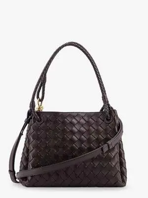 Bottega Veneta Parachute Leather Shoulder Bag With Intrecciato Pattern And Knot Detail - Multicolor