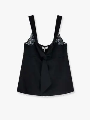 Chloé Silk Top With Lace Profile