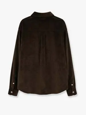 Loewe Corduroy Shirt With Leather Pocket