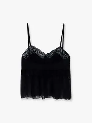 Chloé Silk Top With Lace Profiles
