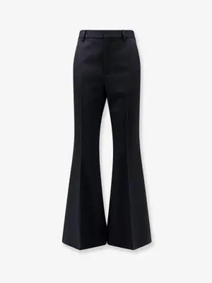 Celine Flared Wool Trousers - Black