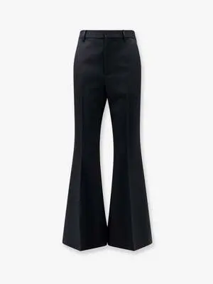 Celine Flared Wool Trousers - Black