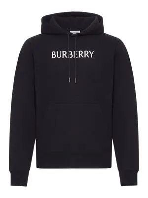 Burberry Cotton Hoodie With Logo - Black