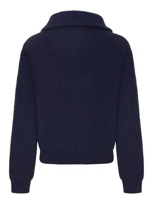 Celine Wool And Cashmere Blend Zip-up Sweater - Blue
