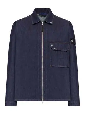 Stone Island Cotton Denim Overshirt - Blue