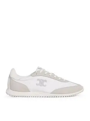 Celine Sneaker Bassa Stringata In Pelle Di Vitello Scamosciata - White