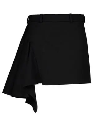 Givenchy Minigonna Con Spacco In Lana - Black