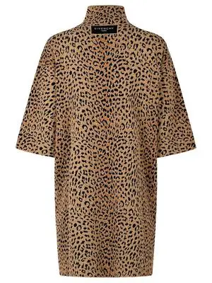 Givenchy Abito Mini In Jacquard Leopardato - Brown