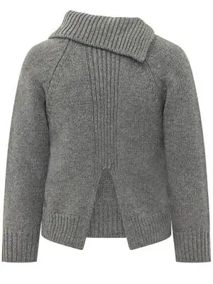 Victoria Beckham Maglione In Lana Con Collo Asimmetrico - Gray