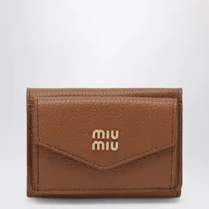Miu Miu Miu Miu Small Cognac Leather Wallet Women Brown