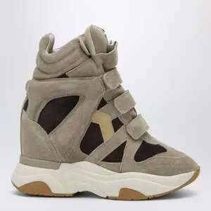 Isabel Marant Étoile Balskee Sneakers In Sand/chocolate Suede - Cream