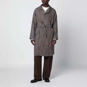 Tagliatore Herringbone Coat - Brown