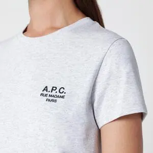 A.p.c. Cotton T-shirt With Embroidery - Gray