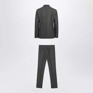 Prada Ebony Double-breasted Suit In Virgin Wool