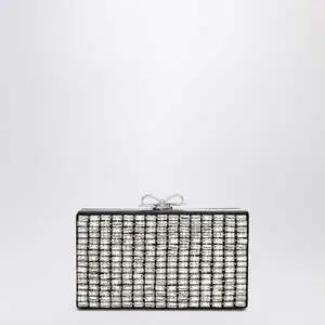 SELF-PORTRAIT Crystal Mesh Clutch Bag - Silver