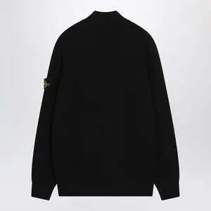 Stone Island Zip-up Sweater In Pure Wool