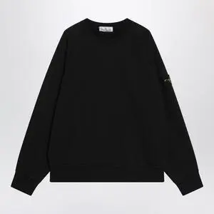 Stone Island Crewneck Sweatshirt In Organic Cotton - Black