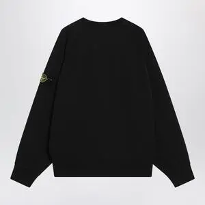 Stone Island Crewneck Sweatshirt In Organic Cotton - Black
