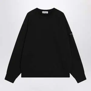 Stone Island Crewneck Sweatshirt In Organic Cotton - Black