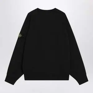 Stone Island Crewneck Sweatshirt In Organic Cotton - Black