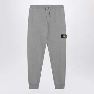 Stone Island Organic Cotton Melange Grey Joggers - Gray