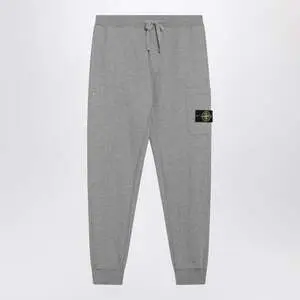 Stone Island Organic Cotton Melange Grey Joggers - Gray