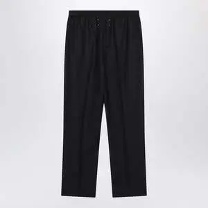 MAISON MARGIELA Straight Navy Virgin Wool Trousers