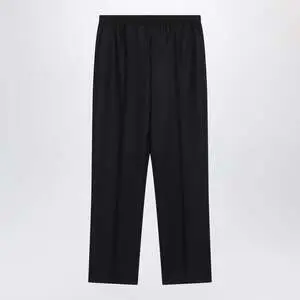 MAISON MARGIELA Straight Navy Virgin Wool Trousers - Blue