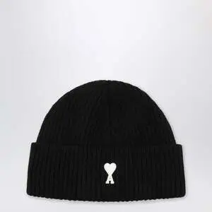 AMI Paris De Coeur Wool Hat - Black