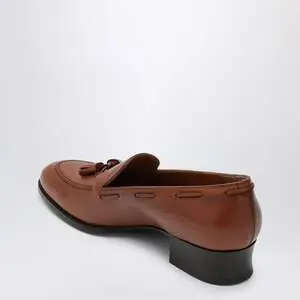 Loro Piana Serge Tassel Honey Leather Loafers - Brown