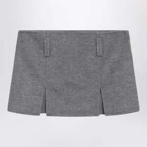 Miu Miu Wool And Cashmere Miniskirt - Gray