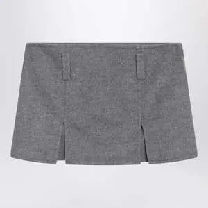 Miu Miu Wool And Cashmere Miniskirt - Gray