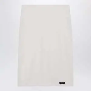 Miu Miu Pencil Skirt In Stretch Poplin, Talc