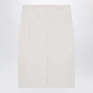 Miu Miu Pencil Skirt In Stretch Poplin, Talc