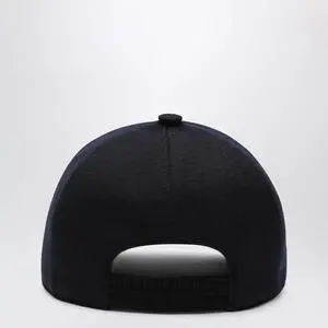 Loro Piana Navy Cashmere Baseball Cap - Blue